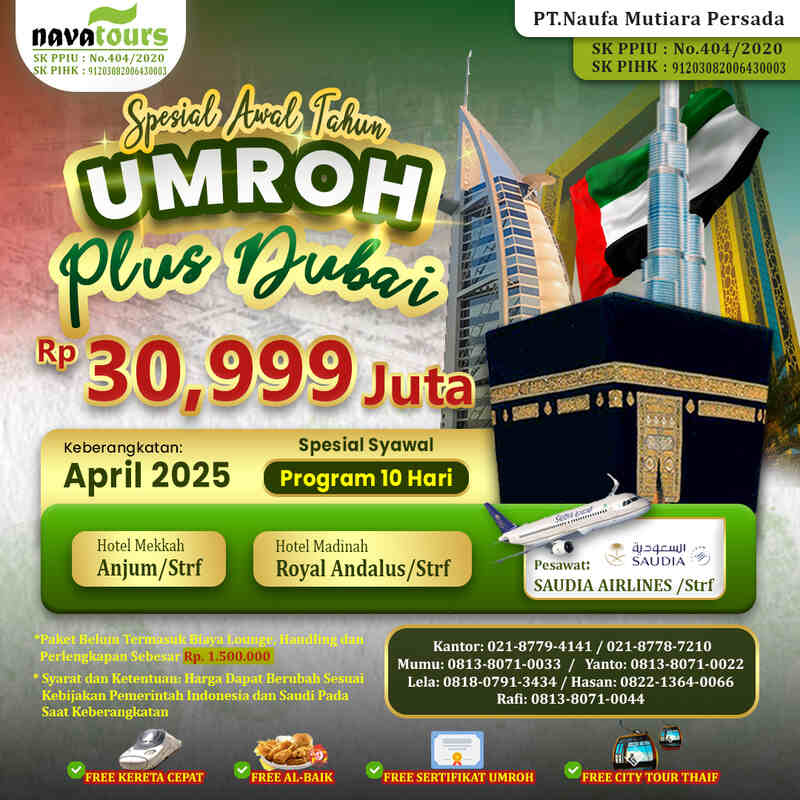 Umroh Syawal Bintang 5 Rp 20 Jutaan | Nava Tour