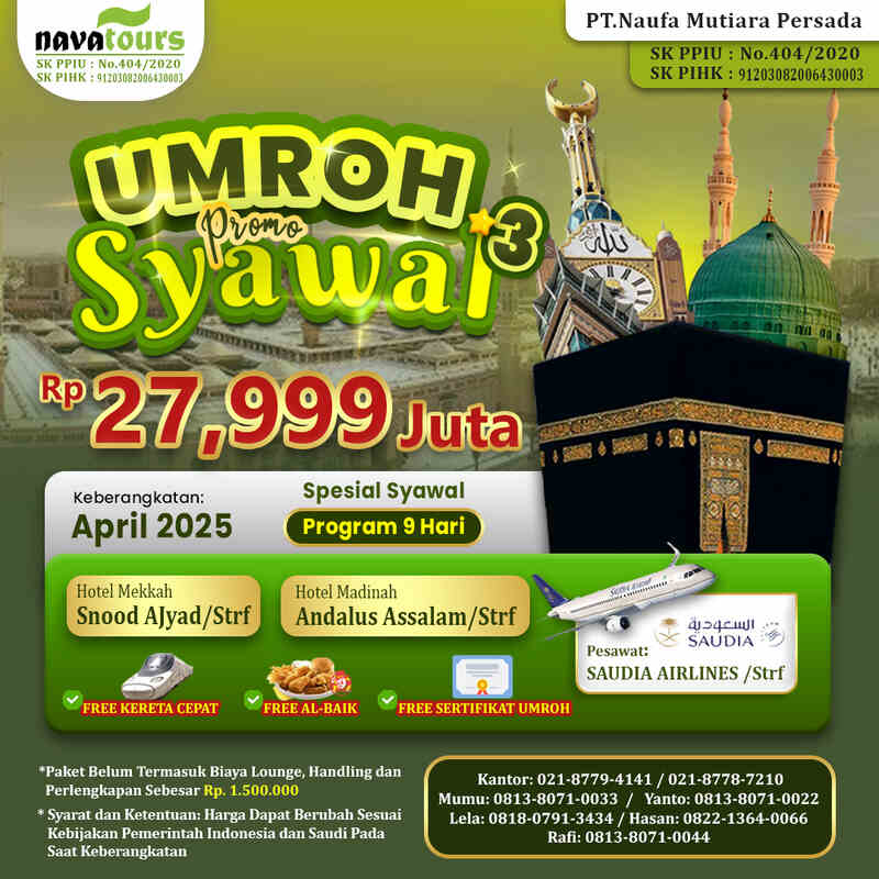 Umroh Syawal Bintang 5 Rp 20 Jutaan | Nava Tour